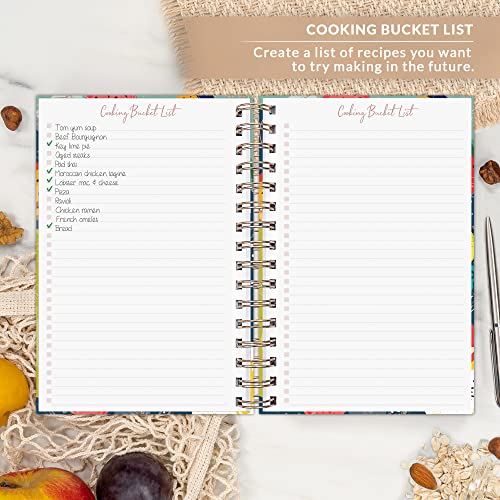 PLANBERRY Recipe Book – Blank Hardcover Cookbook to Write In Your Own Recipes – Empty Cook Book Journal to Fill In – Blank Family Recipe Notebook – 60 Recipes, 6.3”x8.4” (Fresh Multifruit)