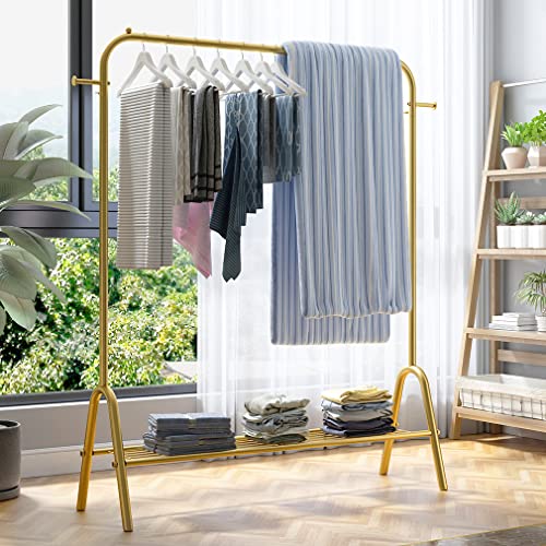 Thick forest Gold Clothing Rack Clothes Rack Garment Rack Heavy Duty Clothes Organizer Storage with Shelves