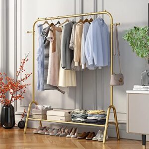 Thick forest Gold Clothing Rack Clothes Rack Garment Rack Heavy Duty Clothes Organizer Storage with Shelves