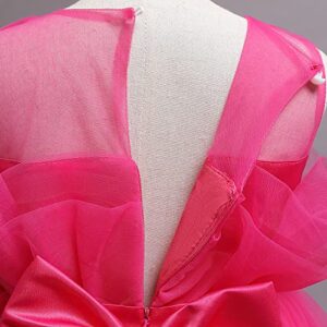 HNXDYY Girl Tutu Party Dress Bowknot Princess Baby Girls Birthday Gown #766_C Hot Pink 6-12 Months