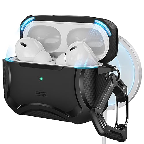 ESR for AirPods Pro 2nd Generation Case (HaloLock), Compatible with Airpods Pro Case 2nd/1st Gen (2023/2022/2019), Compatible with MagSafe, Powerful Drop Protection, Magnetic Lid, Black