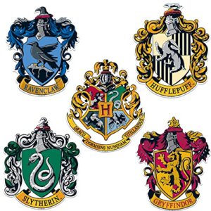 harry potter house crests sticker pack die cut vinyl large deluxe stickers variety pack - laptop, water bottle, scrapbooking, tablet, skateboard, indoor/outdoor - set