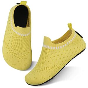 saguaro kids toddler lightweight slippers shoes socks boys indoor house shoes girls non slip knit slippers yellow 11-12 little kid