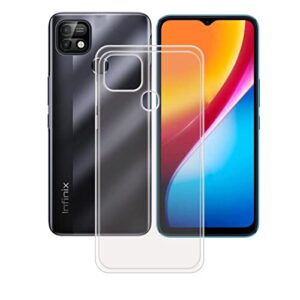 lmlqsz transparent cover for infinix smart 5 pro, flexible silicone slim fit soft tpu shell cute back case bumper rubber protective case for infinix smart 5 pro (6,52")