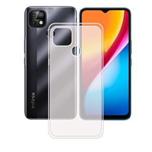 lmlqsz translucent cover for infinix smart 5 pro, flexible silicone slim fit soft tpu shell cute back case bumper rubber protective case for infinix smart 5 pro (6,52")