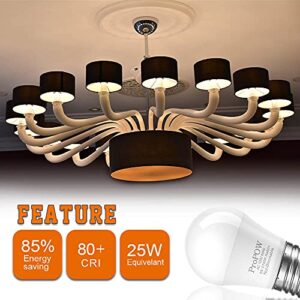 ProPOW 3W LED Bulb Equivalent 25 Watt Light Bulbs, A15 Soft White 2700K Energy Saving Low Watt E26 Base Bulb for Home Bedroom(6-Pack)