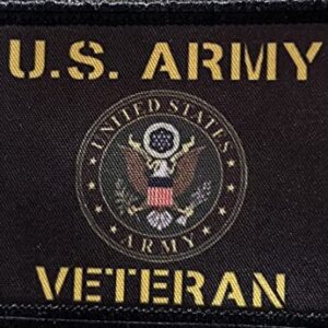 US Army Veteran Morale Patch.2x3" Hook and Loop Patch. Made in The USA