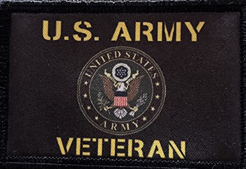 US Army Veteran Morale Patch.2x3" Hook and Loop Patch. Made in The USA