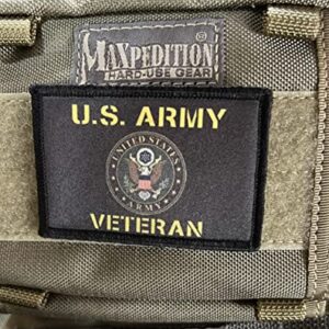 US Army Veteran Morale Patch.2x3" Hook and Loop Patch. Made in The USA