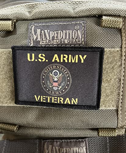 US Army Veteran Morale Patch.2x3" Hook and Loop Patch. Made in The USA