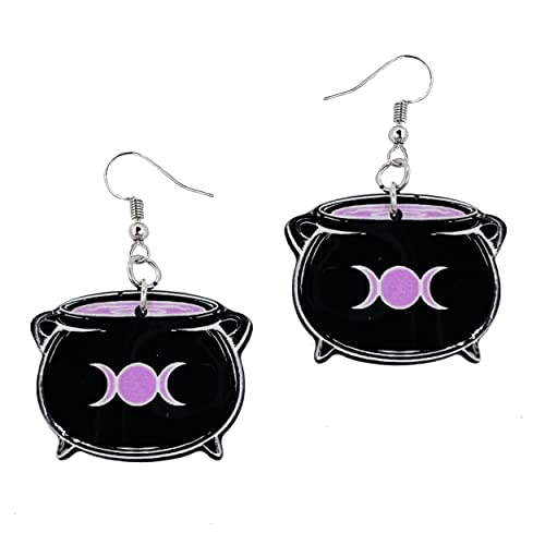 Witch Earrings for Men/Women - Cauldron Earrings for Girls - Girls Halloween Earrings - Creepy Spooky Festive Earrings (The Cauldron)