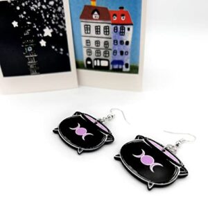 Witch Earrings for Men/Women - Cauldron Earrings for Girls - Girls Halloween Earrings - Creepy Spooky Festive Earrings (The Cauldron)