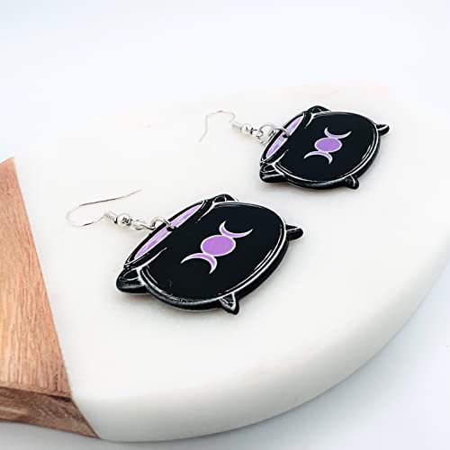 Witch Earrings for Men/Women - Cauldron Earrings for Girls - Girls Halloween Earrings - Creepy Spooky Festive Earrings (The Cauldron)