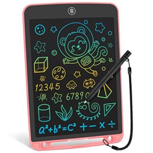 lcd writing tablet 10 inch toddler doodle board,colorful drawing tablets,electronic writing pads, educational and birthday gifts for 3 4 5 6 7 years old girls boys and kids (pink)