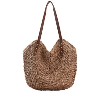 straw bag for women summer beach soft woven large rattan tote shoulder bag for vacation