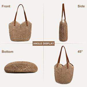 Straw Bag for Women Summer Beach Soft Woven Large Rattan Tote Shoulder Bag for Vacation