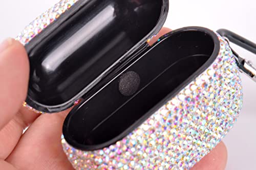 Sparkly Case Compatible with AirPods 3rd Generation with Keychain,Shockproof Protective Premium Bling Rhinestone Cover Skin for AirPods 3 Charging Case (AB not Pro)