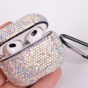 Sparkly Case Compatible with AirPods 3rd Generation with Keychain,Shockproof Protective Premium Bling Rhinestone Cover Skin for AirPods 3 Charging Case (AB not Pro)