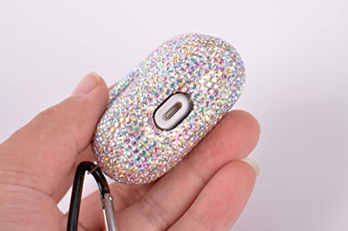 Sparkly Case Compatible with AirPods 3rd Generation with Keychain,Shockproof Protective Premium Bling Rhinestone Cover Skin for AirPods 3 Charging Case (AB not Pro)