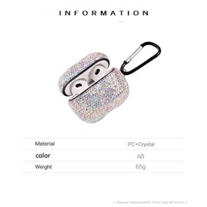 Sparkly Case Compatible with AirPods 3rd Generation with Keychain,Shockproof Protective Premium Bling Rhinestone Cover Skin for AirPods 3 Charging Case (AB not Pro)