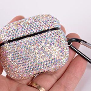 Sparkly Case Compatible with AirPods 3rd Generation with Keychain,Shockproof Protective Premium Bling Rhinestone Cover Skin for AirPods 3 Charging Case (AB not Pro)