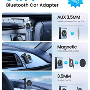 Bluetooth 5.3 AUX Adapter for Car,【Enhanced Mic & LED Digital Display】【22H Battery Life & Noise Cancelling】JOYROOM 3.5mm Input Wireless Receiver for Car Audio/Home Stereo, Metal