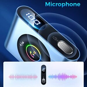 Bluetooth 5.3 AUX Adapter for Car,【Enhanced Mic & LED Digital Display】【22H Battery Life & Noise Cancelling】JOYROOM 3.5mm Input Wireless Receiver for Car Audio/Home Stereo, Metal