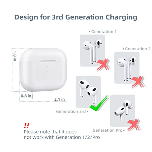 CIVPOWER Newest Charging Case Replacement Compatible with Air Pods 3rd Generation, Wireless Air Pods 3 Charger Case with Pairing Sync Button Without Earbuds, White