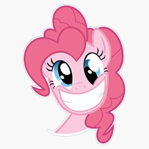 pinkie pie party in my head no text sticker vinyl bumper sticker 6 mil thick - size 5"