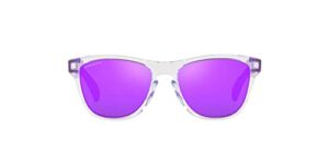 oakley youth oj9009 frogskins xxs square sunglasses, clear/prizm violet, 48 mm