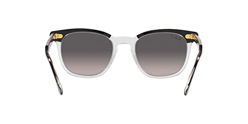 Ray-Ban RB2298F Hawkeye Low Bridge Fit Square Sunglasses, Black On Transparent/Grey Gradient Polarized, 54 mm