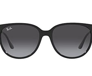 Ray-Ban Women's RB4378F Low Bridge Fit Square Sunglasses, Black/Grey Gradient, 54 mm