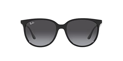 Ray-Ban Women's RB4378F Low Bridge Fit Square Sunglasses, Black/Grey Gradient, 54 mm