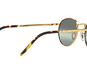 Ray-Ban RB3637 New Round Sunglasses, Legend Gold/Polarized Clear Gradient Dark Green, 53 mm