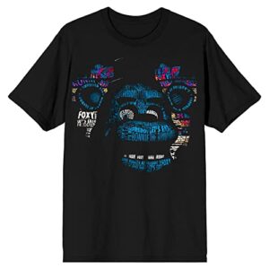 five nights at freddy's freddy fazbear blue shadow men's black t-shirt-2xl