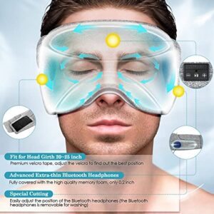 Bluetooth Sleep Mask with Headphones 24 White Noise Ice-Feeling Extra Soft Modal Lining Blackout Sleep Eye Mask Ultra-Thin Sleep Headphones