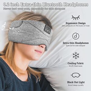 Bluetooth Sleep Mask with Headphones 24 White Noise Ice-Feeling Extra Soft Modal Lining Blackout Sleep Eye Mask Ultra-Thin Sleep Headphones