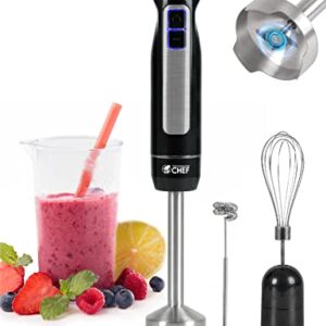 COMMERCIAL CHEF Immersion Blender, Multi-Purpose Immersion Hand Blender with Stainless Steel Blade, Handheld Mixer with 8 Variable Speed Options