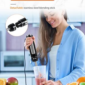 COMMERCIAL CHEF Immersion Blender, Multi-Purpose Immersion Hand Blender with Stainless Steel Blade, Handheld Mixer with 8 Variable Speed Options