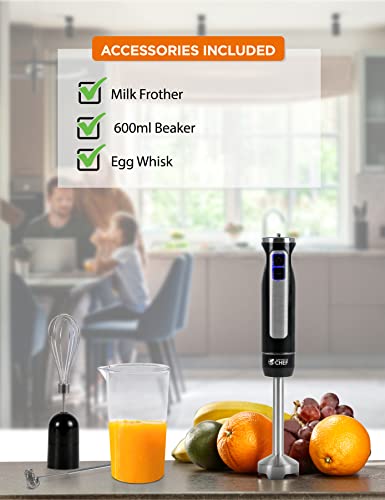 COMMERCIAL CHEF Immersion Blender, Multi-Purpose Immersion Hand Blender with Stainless Steel Blade, Handheld Mixer with 8 Variable Speed Options