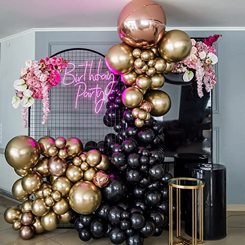 RUBFAC 129pcs Black Balloons Latex Balloons Different Sizes 18 12 10 5 Inch Party Balloon Kit for Birthday Party Graduation Baby Shower Wedding Holiday Balloon Decoration