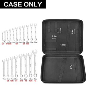 Wrench Organizer Holder Case for Ratcheting Wrench Set Metric & SAE, 19 Combination Ratchet Wrenches Tool Box Roll Pouch for WORKPRO/ for EFFICERE/ for JAEGER/ for GEARWRENCH/ for CRAFTSMAN-Bag Only