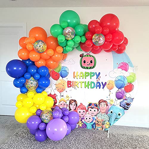 Fiesta Balloons Garland Arch Kit,117pcs Rianbow Confetti Balloons in 4 Size 18"12"10"5" Latex Balloons for Birthday Party Carnival Circus Fiesta Wedding Party Decorations.………