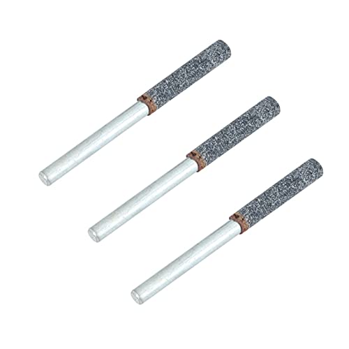 3 Pack 4mm 5/32" Diamond Chainsaw Sharpener Burr Stone File Sharpening Tool for Rotary Tools Cylindrical File Tool for Metal Polishing