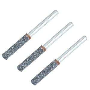 3 Pack 4mm 5/32" Diamond Chainsaw Sharpener Burr Stone File Sharpening Tool for Rotary Tools Cylindrical File Tool for Metal Polishing