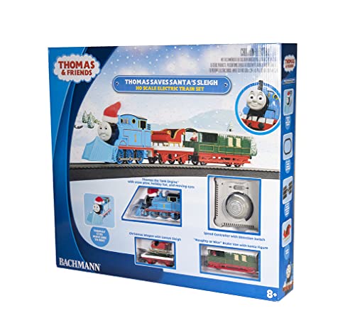 Bachmann Trains - Thomas Saves Santa's Sleigh Ready to Run Electric Train Set - HO Scale, Prototypical Colors