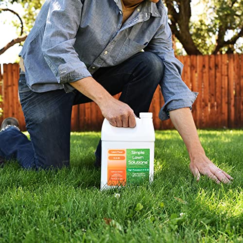 Simple Lawn Solutions - High Potassium Lawn Food Liquid Fertilizer 0-0-25 - Concentrated Spray - Turf Grass Vigor and Plant Hardiness - Summer and Fall - Any Grass Type (1 Gallon)