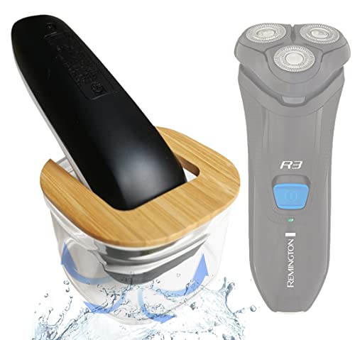 FitSand Bamboo Shaver Rinse Stand Compatible with Remington PR1335B R3000 Series Men's Electric Razor