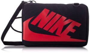 nike shoe box bag (12l) (black/black/university red, 732 cu in)