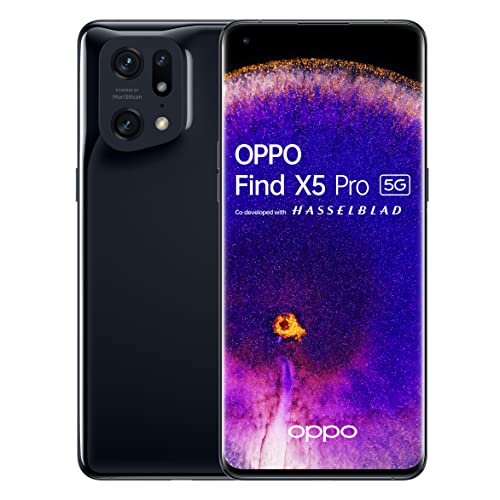 Oppo Find X5 Pro 5G Dual 256GB 12GB RAM Factory Unlocked (GSM Only | No CDMA - not Compatible with Verizon/Sprint) China Version | No Google Play Installed - Glaze Black